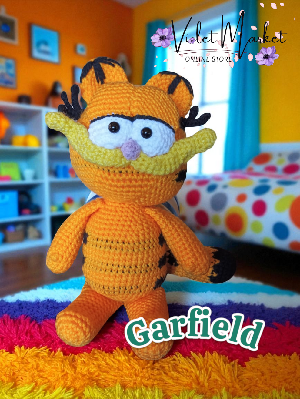 🐾 Garfield – Versión Amigurumi 🍝🧶 – Violet Market